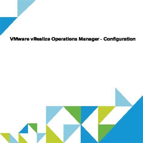 VMware VRealize Operations Manager Configuration