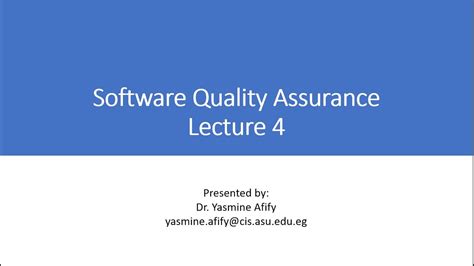 Software Quality Assurance Lecture 4 Part 2 Youtube