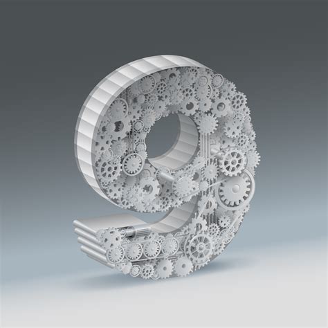 Industrial 3d Number 9 Design 681872 Vector Art At Vecteezy