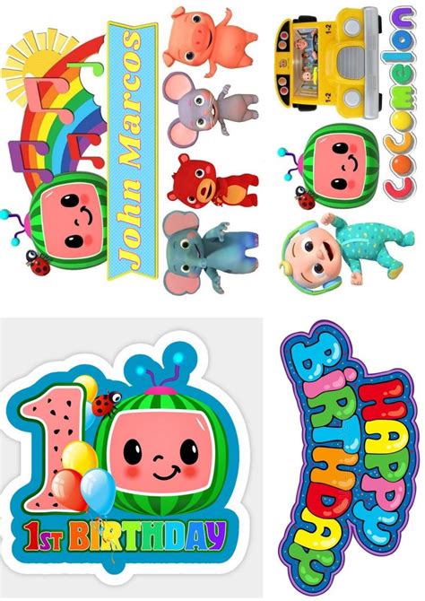 Cocomelon Theme Cake Topper For Birthday Celebration