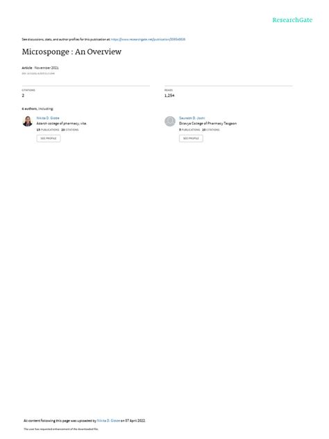 Microsponge An Overview Pdf Emulsion Solubility