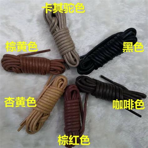 拓极正品适配cat鞋带 4mm密纹纯棉打蜡防水黑色圆鞋带马丁靴鞋绳虎窝淘