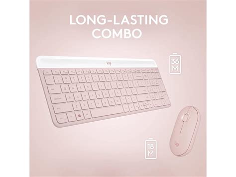 Logitech Mk470 Slim Mk470 Rose Wireless Keyboards And Mouse Combo