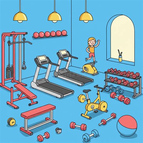 Cartoon Gym Personalized Gym Cartoon Portrait Fitness Caricature