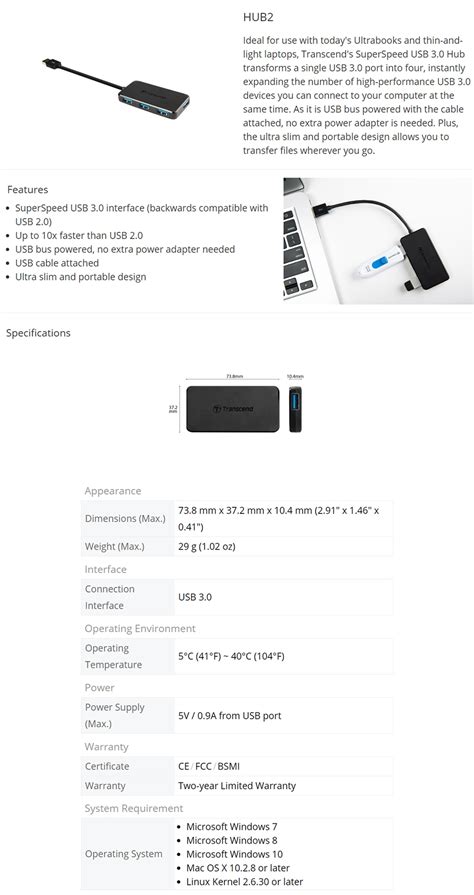 Transcend Hub Usb Port Hub Ts Hub K Mwave