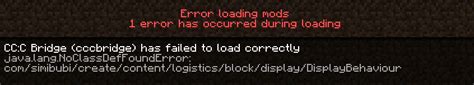 Mod Erroring On Start Up Issue Tweaked Programs Cccbridge GitHub