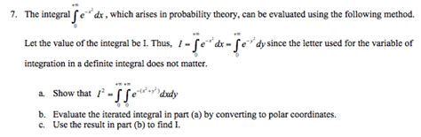 Solved The Integral Which Arises In Probability Theory Can Chegg Com