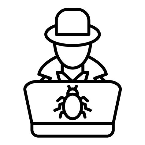 Hacker Line Icon Vector Art At Vecteezy