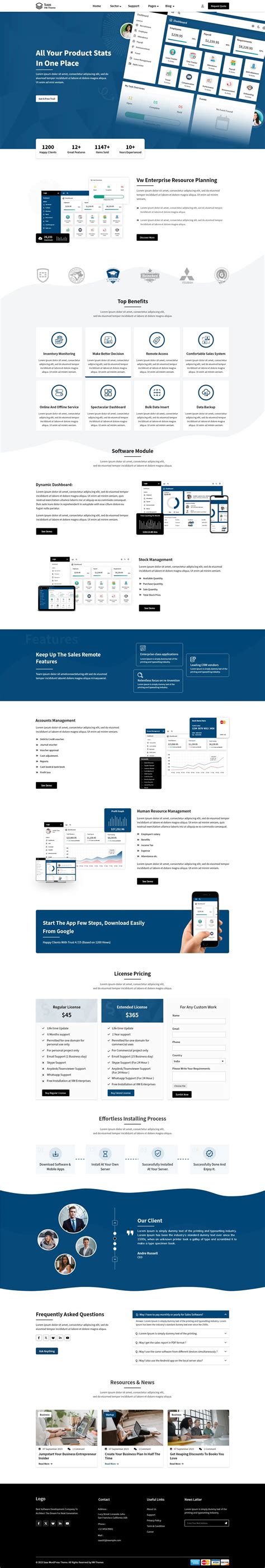 Best Saas Services Wordpress Theme For Agency Services