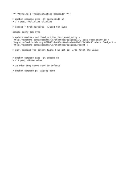 syncing and troubleshooting commands pdf