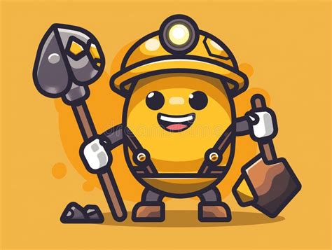 Cute Miner Character With Tools Stock Illustration Illustration Of Digging Helmet 321911118