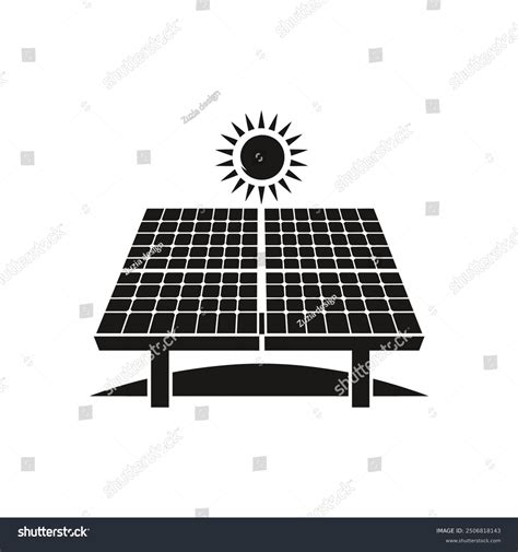 Solar Panel Array Sun Symbol Vector Stock Vector Royalty Free