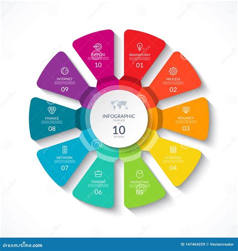 Vector Infographic Circle Cycle Diagram With Options Stock Vector Illustration Of Layout