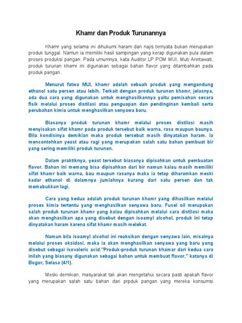 Khamr Dan Produk Turunannya Pdf
