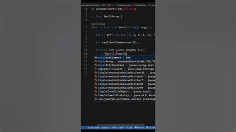 Find Smallest Element Of Array Java Programmer Shorts Youtube