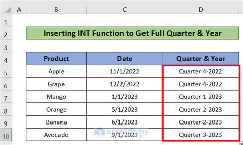 how to convert a date to a quarter and year in excel 3 methods