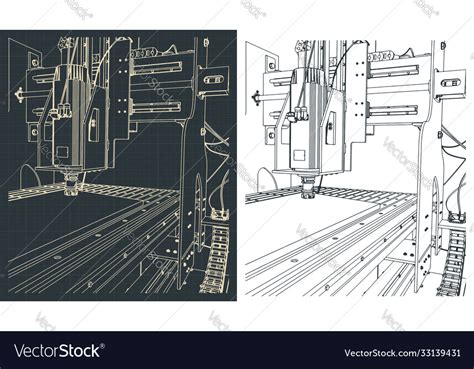 Cnc Milling And Lathes Machine Royalty Free Vector Image