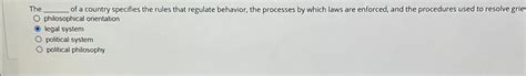 solved the of a country specifies the rules that regulate