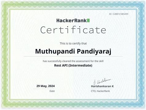 Passed Hackerrank For Rest Api Muthu Pandi Posted On The Topic Linkedin