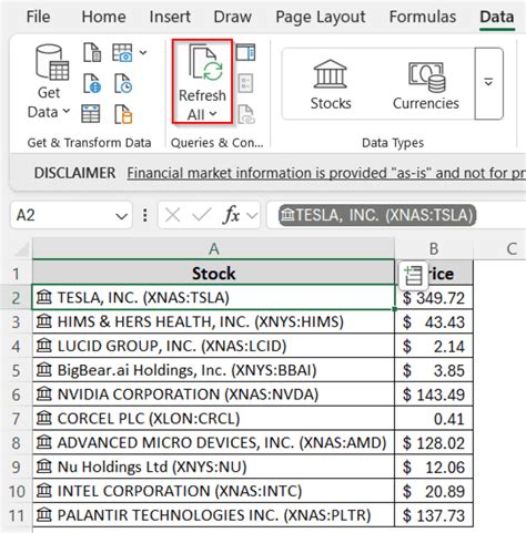 How To Get Live Stock Prices In Excel 4 Suitable Methods Excel Insider