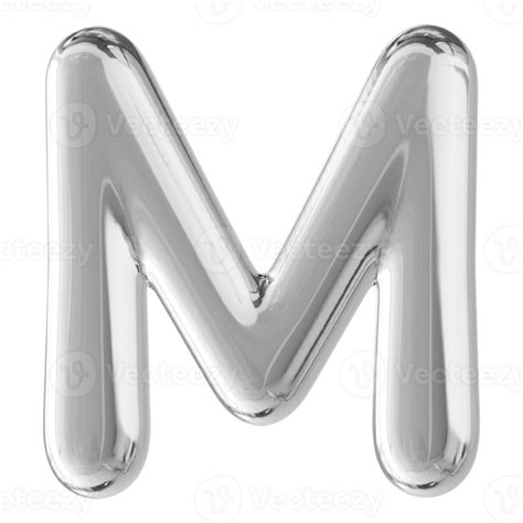 Silver 3d Bubble Font Letter M Uppercase 47451030 Png