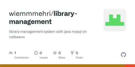 GitHub Wiemmmehri Library Management Library Management System With Java Mysql On Netbeans
