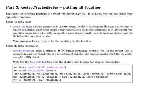 Part ContactTracingSystem Putting All Together Chegg