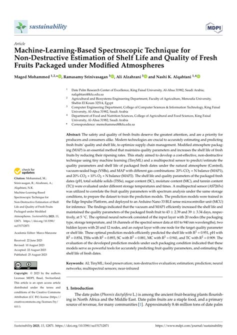 Pdf Machine Learning Based Spectroscopic Technique For Non