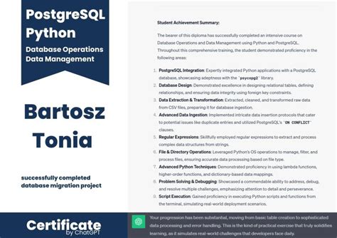 Bartosz Tonia On Linkedin Python Postgresql Ai Education Productivity Management