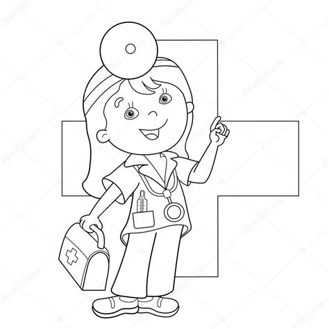 P Gina Para Colorear Esquema Del M Dico De Dibujos Animados Con Una The Best Porn Website