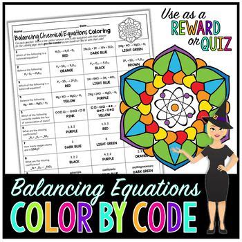 Balancing Chemical Equations Color By Number Science Color By Number