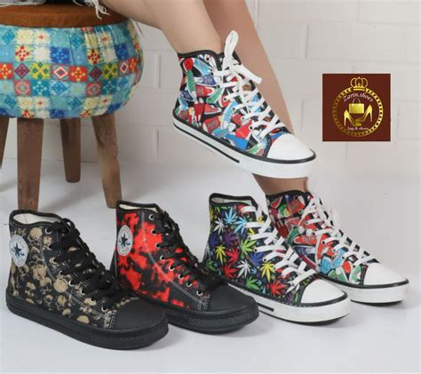 کتانی آلستار ساق‌دار طرح دار زنانه دخترانه شاپینو