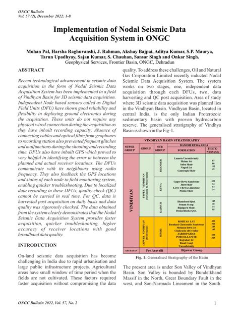 Pdf Implementation Of Nodal Seismic Data Acquisition System In Ongc