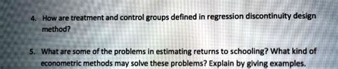 Solved How Are Treatment And Control Groups Defined In Regression