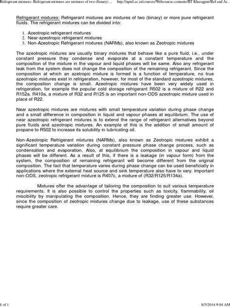Pdf Refrigerant Mixtures Refrigerant Mixtures Are Mixtures Of Two