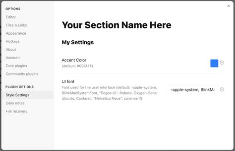 Style Settings A Dynamic User Interface For Adjusting Theme Plugin