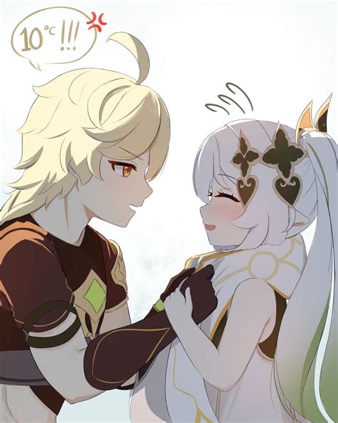 Aether And Nahida Genshin Impact Drawn By Mockingeu Danbooru