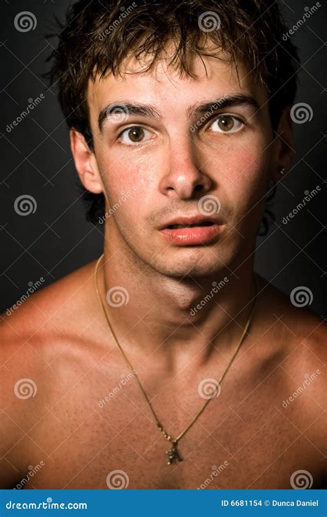 Man With Funny Surprised Expression On Face Stock Photo Image Of
