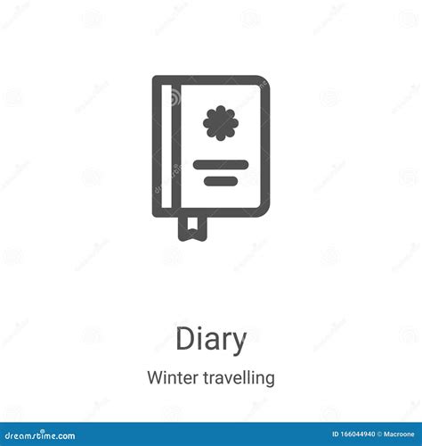 Diary Icon Vector From Winter Travelling Collection Thin Line Diary Outline Icon Vector