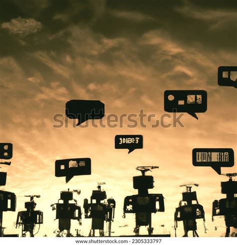 Sunset Photo Dozens Robots Speech Bubbles Ai Generated Image 2305333797 Shutterstock