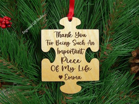 Puzzle Piece Ornament Personalized Christmas Ornament Keepsake Teacher T Thank You For