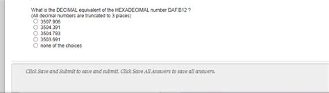 Solved What Is The DECIMAL Equivalent Of The HEXADECIMAL Chegg Com