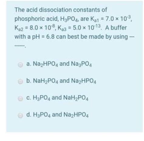 Solved Phosphoric Acid H3po4 Is A Triprotic Pka1 Pka2 58 Off