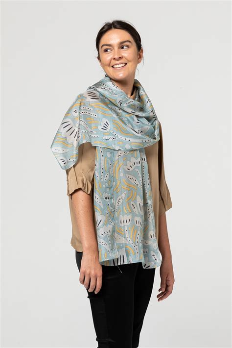 Bush Daisy Silk Scarf Indus Design