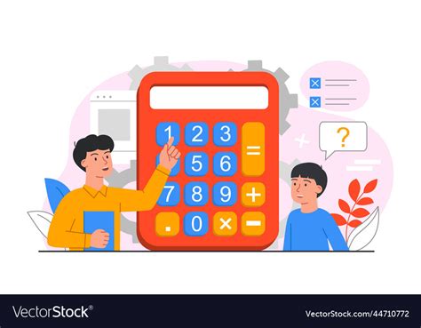 Teacher Use Calculator Royalty Free Vector Image