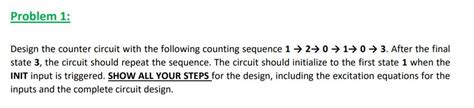 Solved Problem Design The Counter Circuit With The Chegg