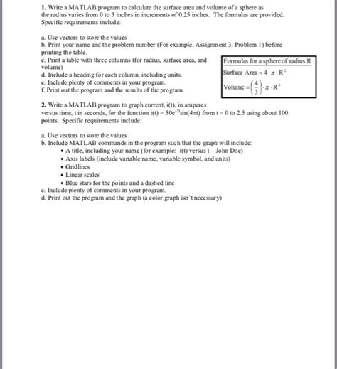 Solved Write A MATLAB Program To Calculate The Surface Chegg