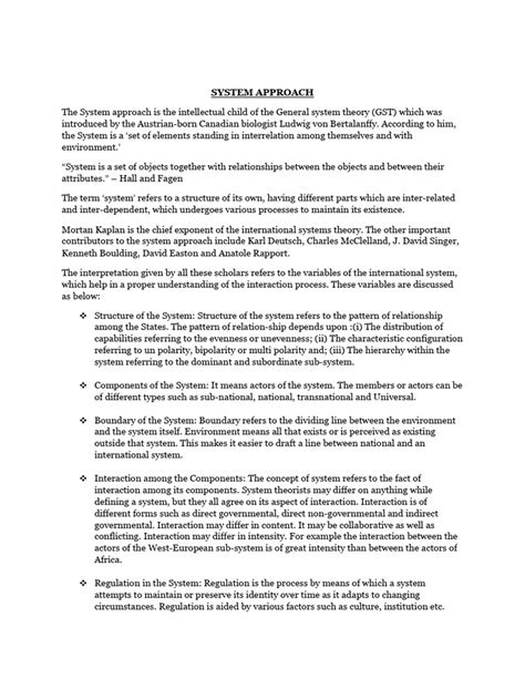 System Approach Pdf System Systems Theory