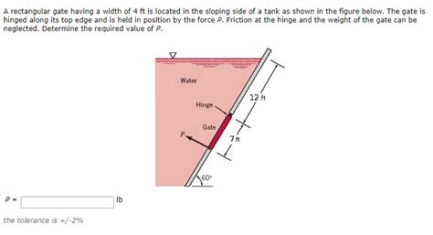 solved a rectangular gate having a width of 4 ft is located