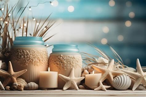 Premium Ai Image Nautical Table Setting For Product Showcase